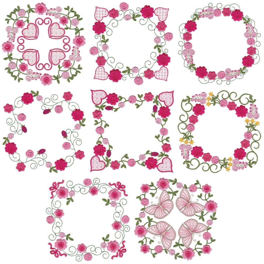 Antique Rose Wreaths Set 1 Large | OregonPatchWorks