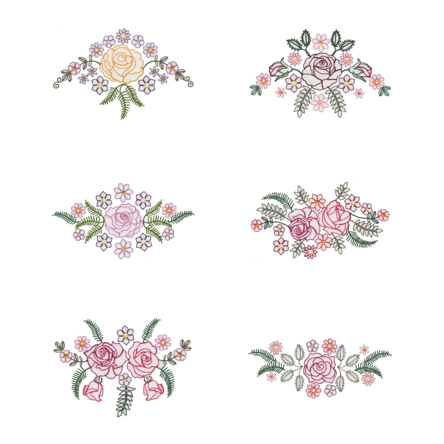 Colorwork Rose Bouquets Set 1 Medium | OregonPatchWorks