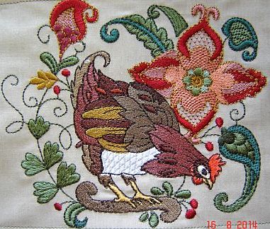 Jacobean Roosters and Hens | OregonPatchWorks