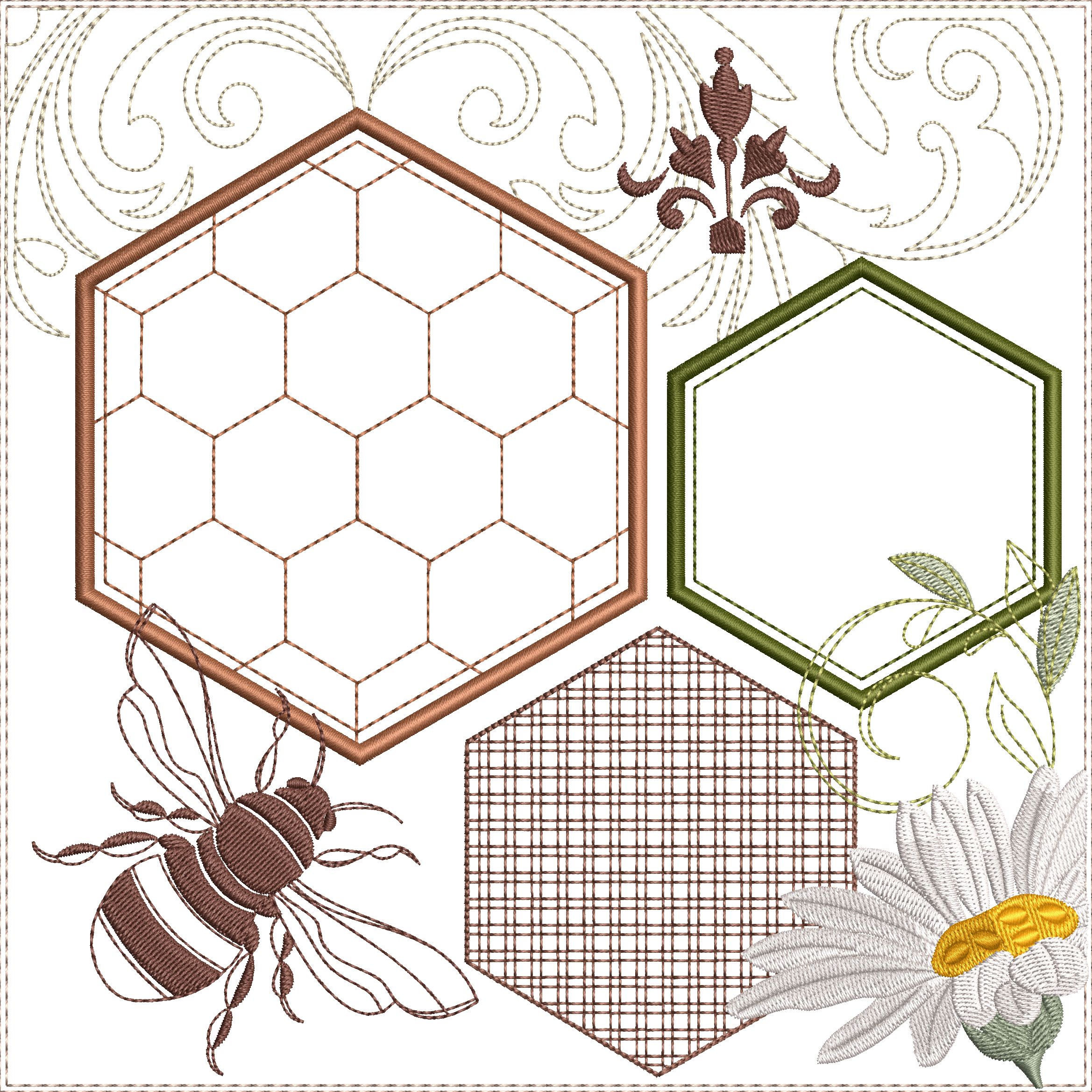Honey Bee Blocks 8x8 Set2 | OregonPatchWorks