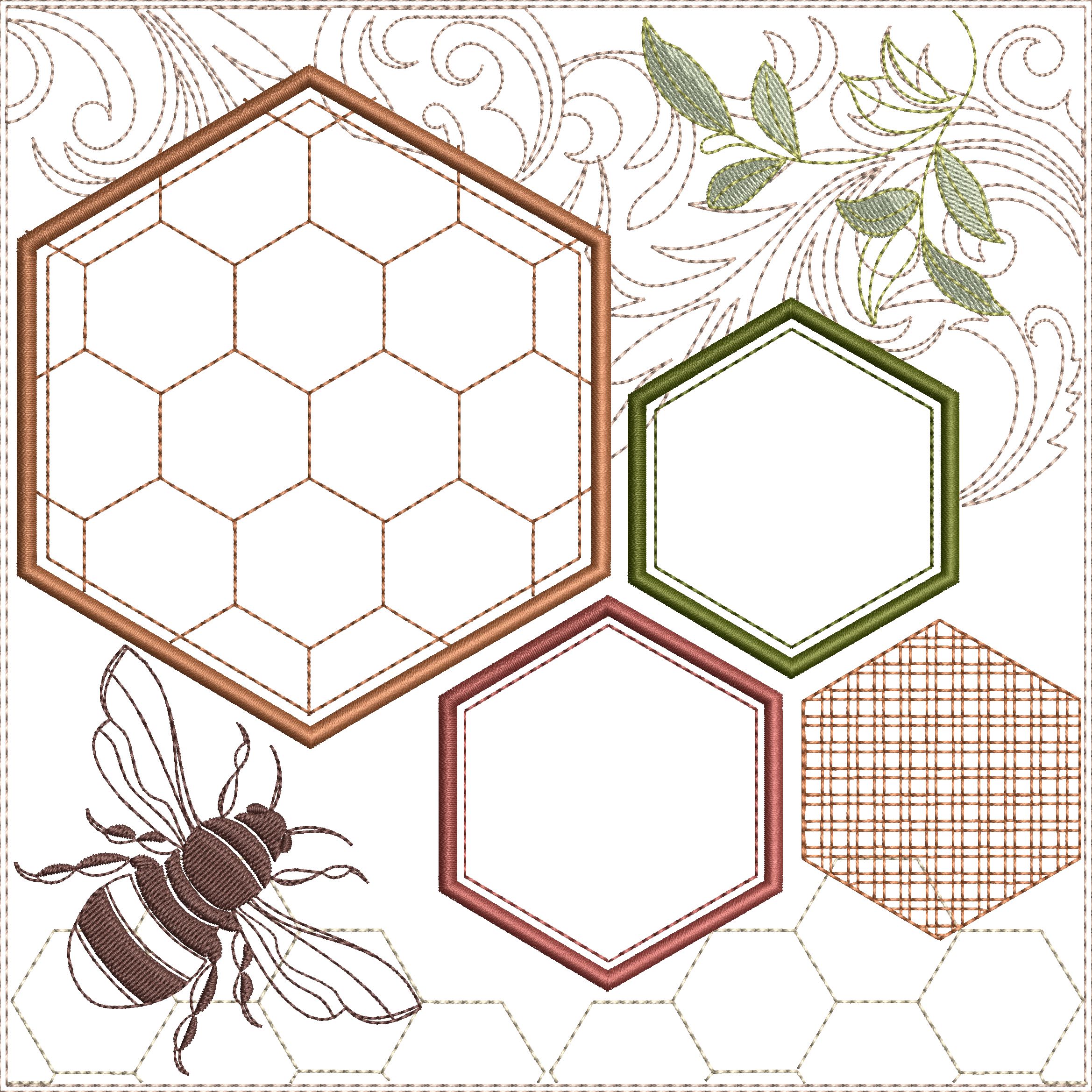 Honey Bee Blocks 8x8 Set2 | OregonPatchWorks