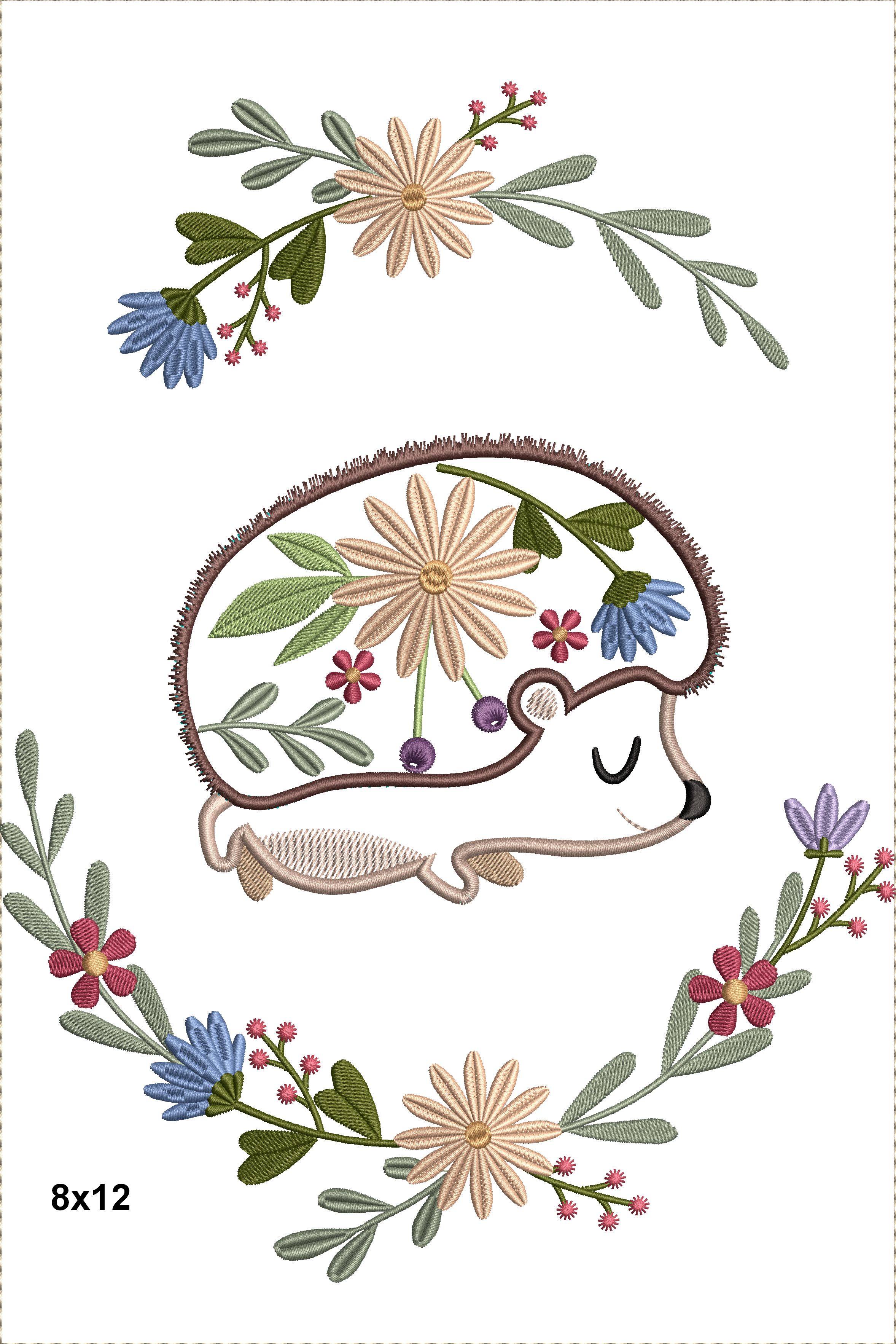 Floral Applique Hedgehog | OregonPatchWorks