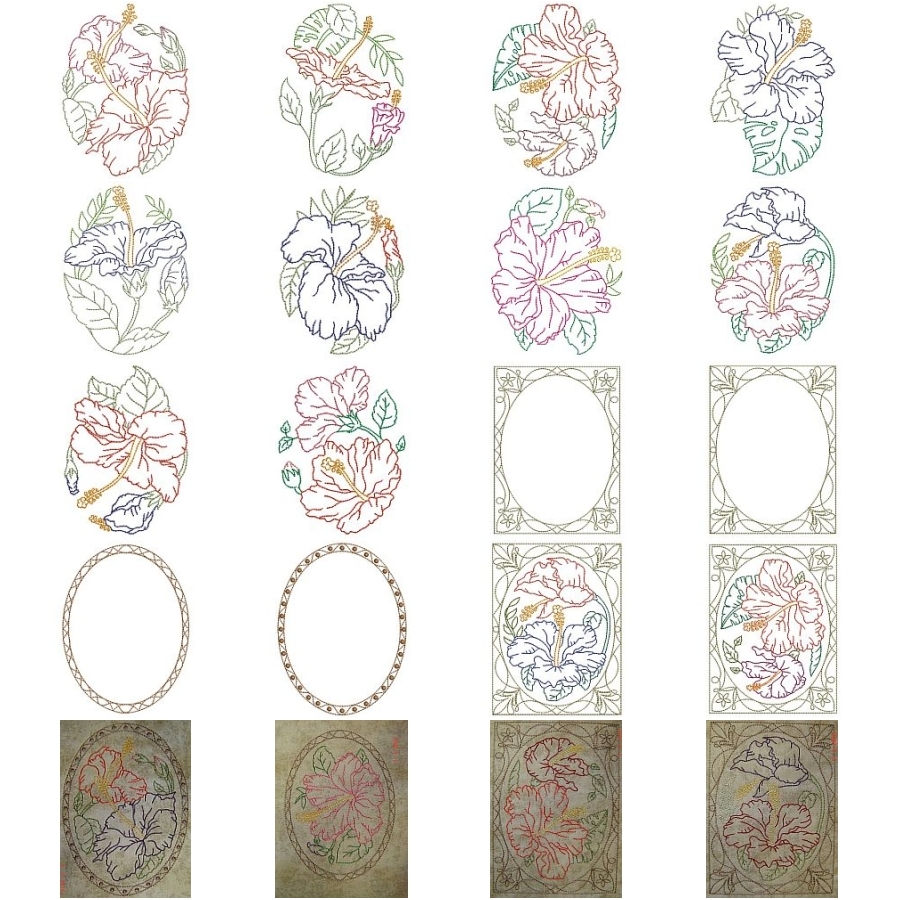 Hibiscus Ovals | OregonPatchWorks