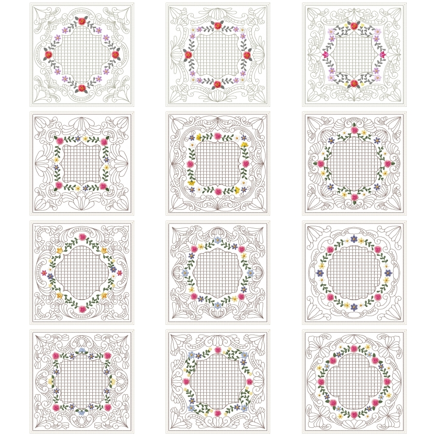 Daisy Rose Quilt Blocks 8x8 | OregonPatchWorks