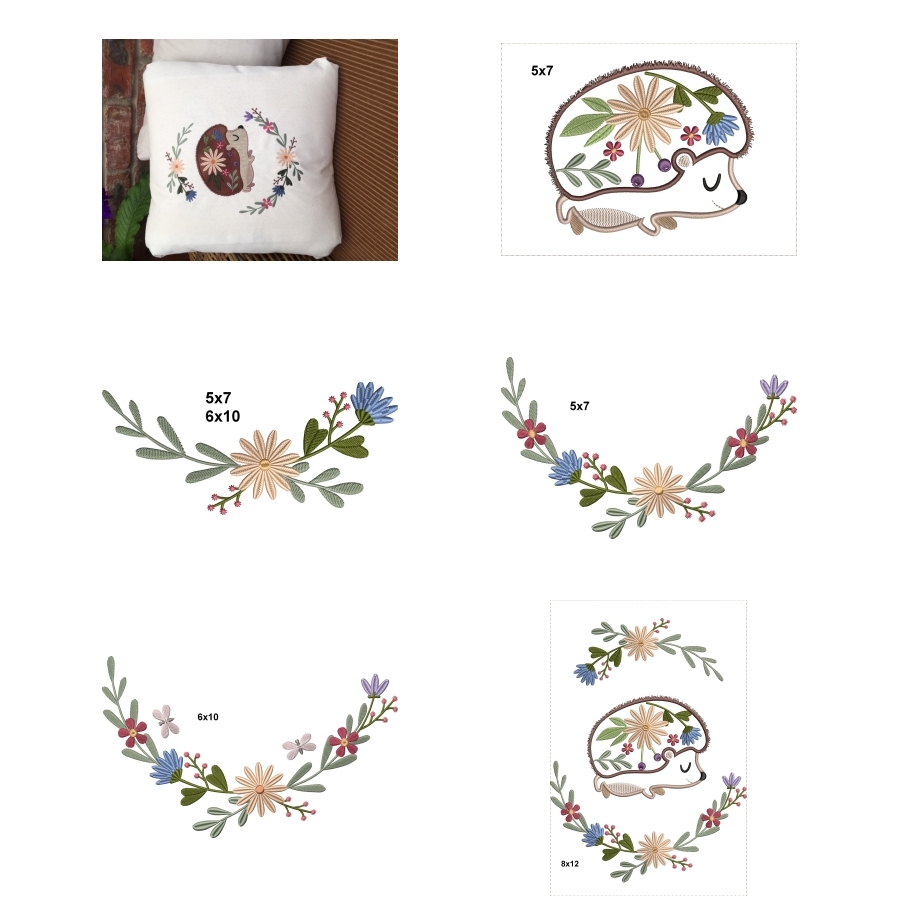 Floral Applique Hedgehog | OregonPatchWorks