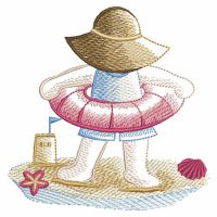 Sketched Sunbonnet At The Beach | OregonPatchWorks