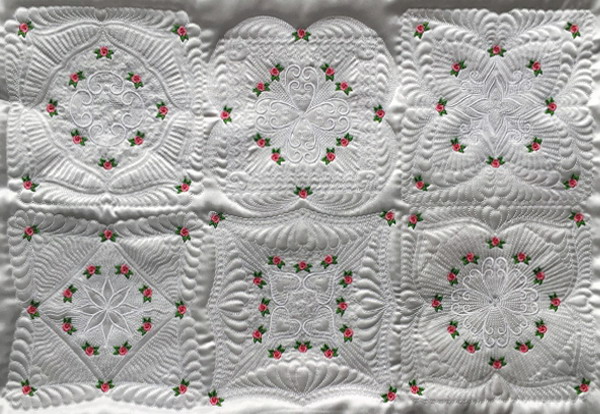 Trapunto Rose Quilt Block | OregonPatchWorks