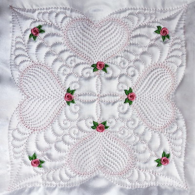 Trapunto Rose Quilt Block 2 | OregonPatchWorks