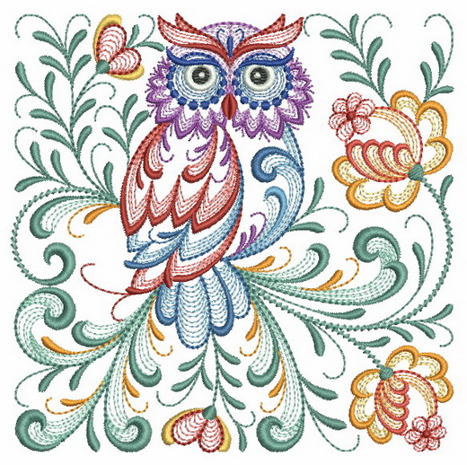 Rosemaling Owl 3