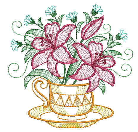 Teacup In Bloom 6 | OregonPatchWorks