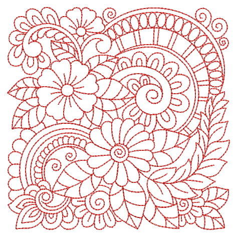 Redwork Flower Blocks 2 | OregonPatchWorks