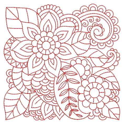 Redwork Flower Blocks 2 | OregonPatchWorks