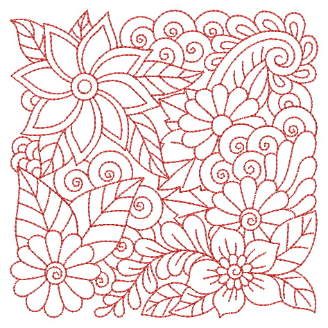 Redwork Flower Blocks 2 | OregonPatchWorks