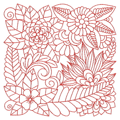 Redwork Flower Blocks 2 | OregonPatchWorks
