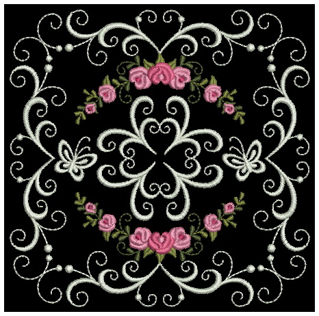 Continuous Small Roses Quilt | OregonPatchWorks