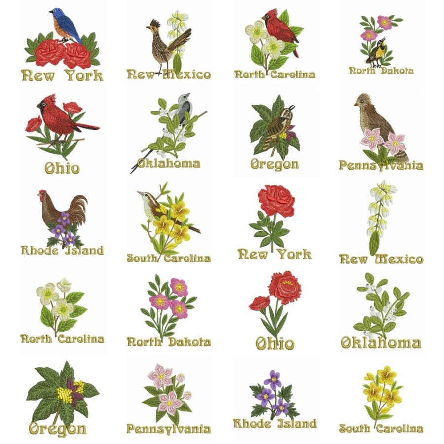 State Birds And Flowers 4 | OregonPatchWorks