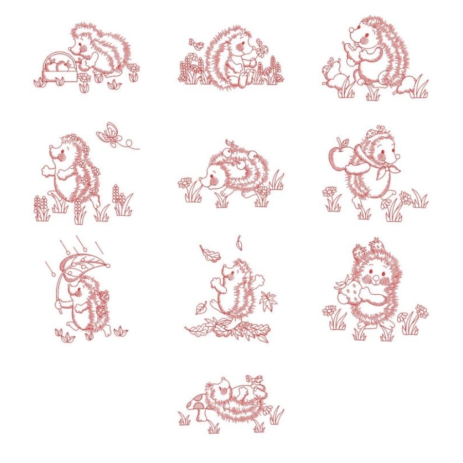 Redwork Hedgehog | OregonPatchWorks