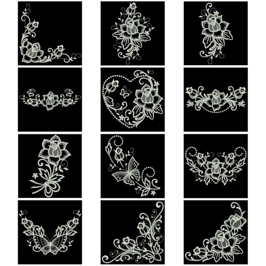 White Work Roses | OregonPatchWorks