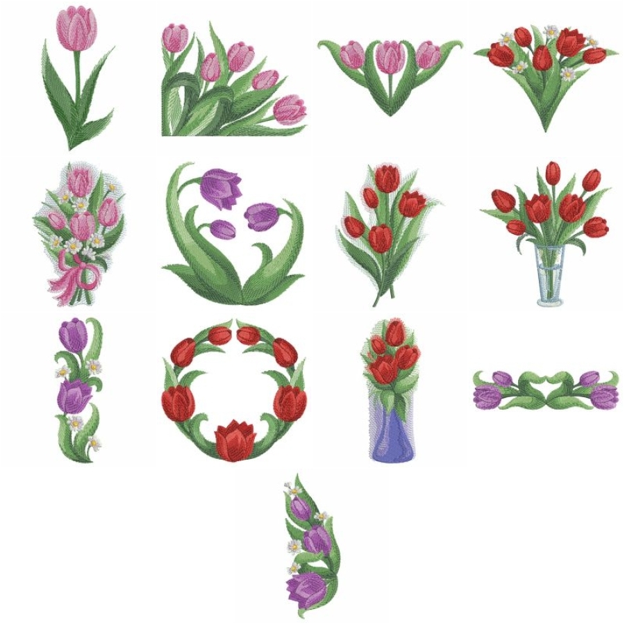 Watercolor Tulips | OregonPatchWorks