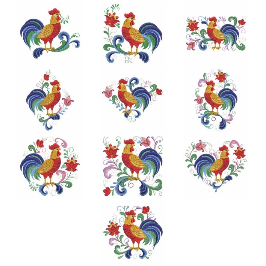 Rosemaling Rooster | OregonPatchWorks