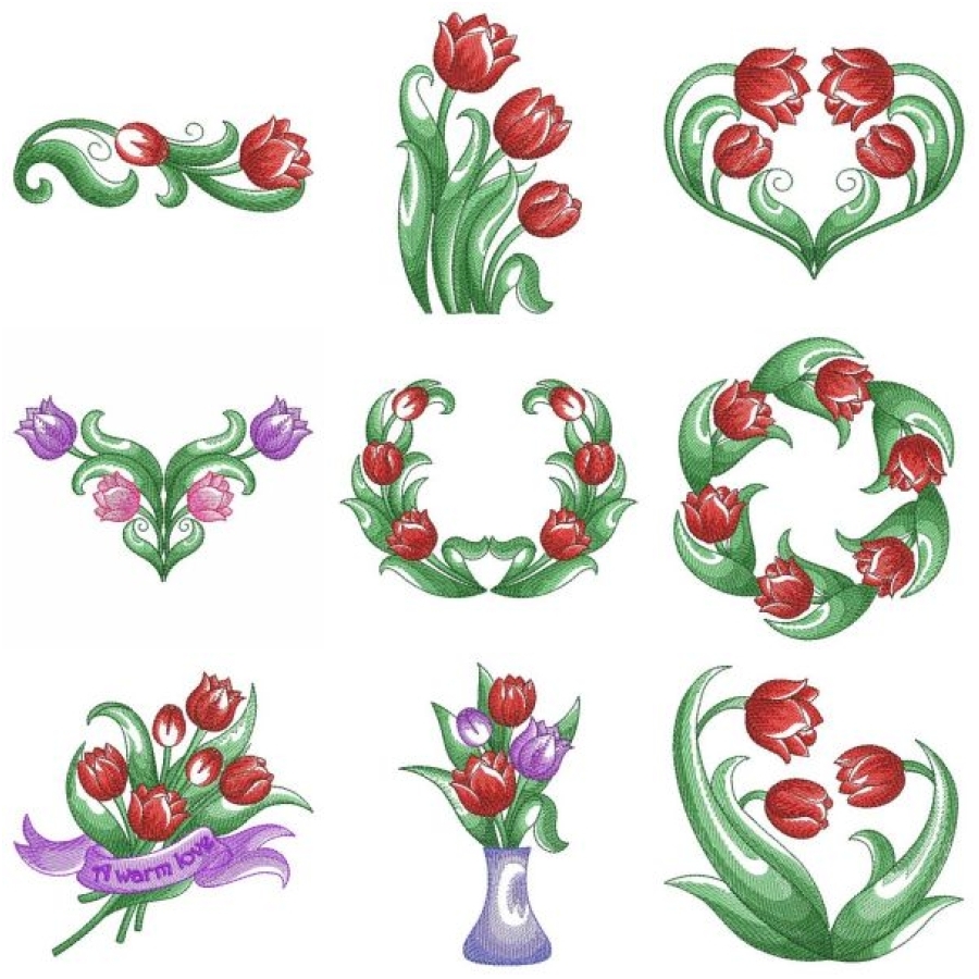 Watercolor Tulips 3 | OregonPatchWorks