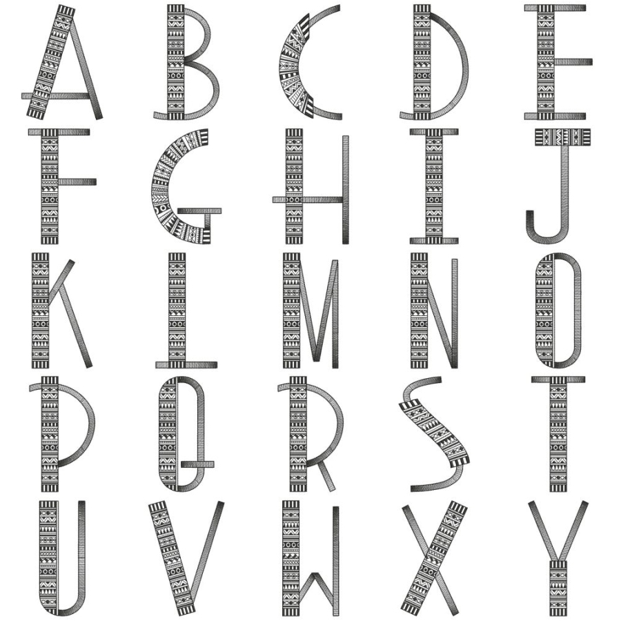 Blackwork Alphabet | OregonPatchWorks