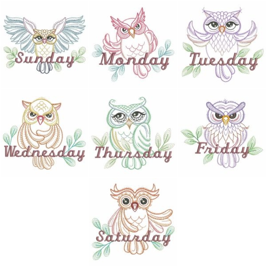Days Of The Week Owls | OregonPatchWorks