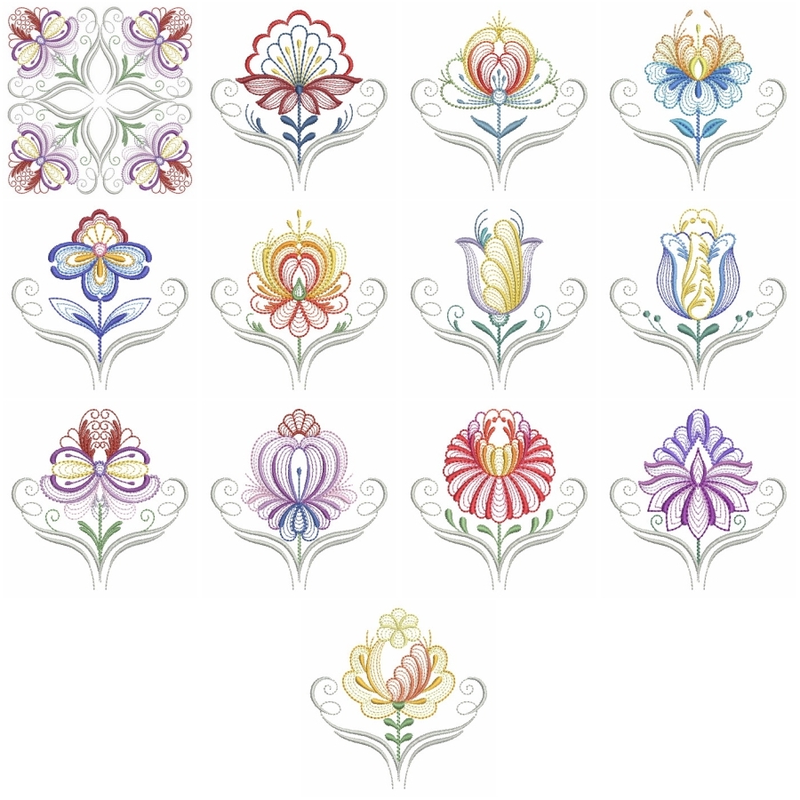 Rosemaling Floral | OregonPatchWorks