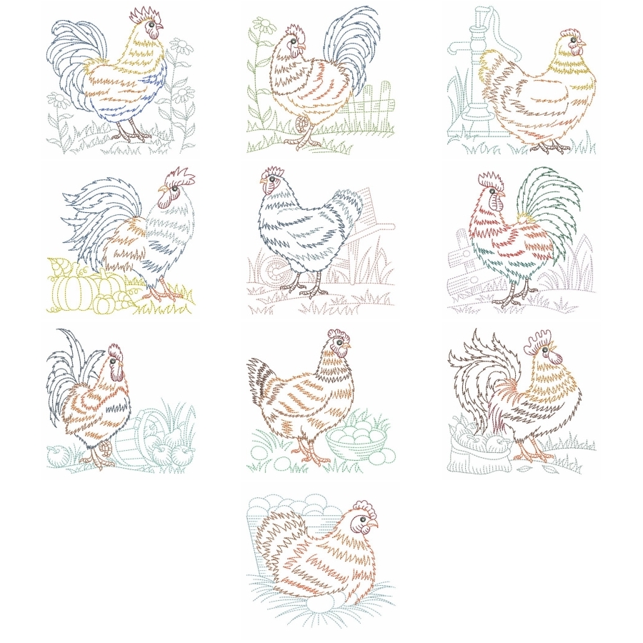Vintage Chickens 3 | OregonPatchWorks