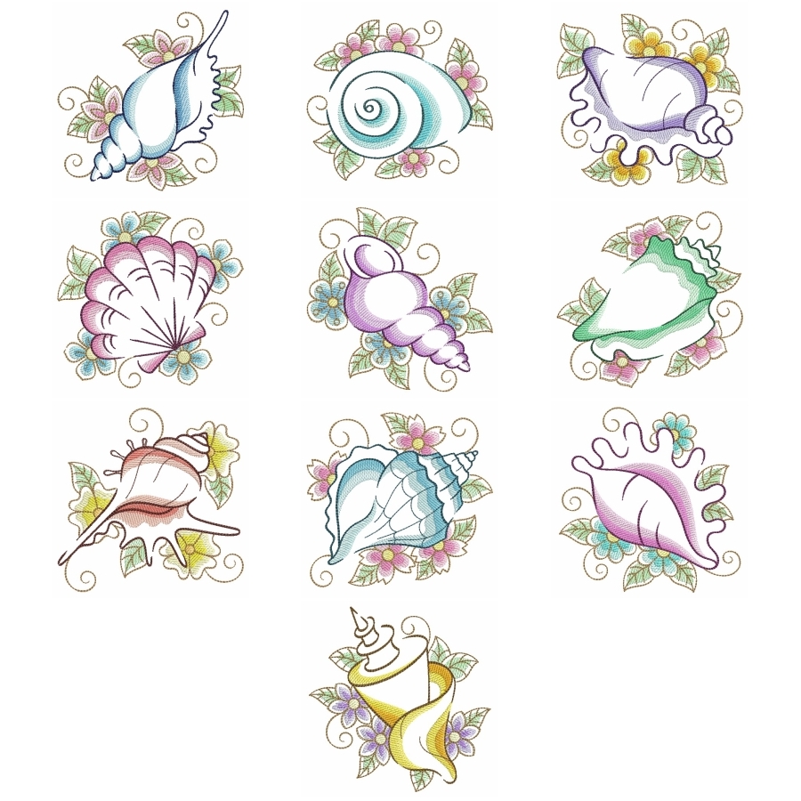 Floral Seashells | OregonPatchWorks