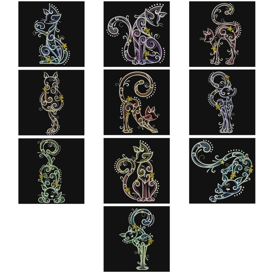 Filigree Cats | OregonPatchWorks