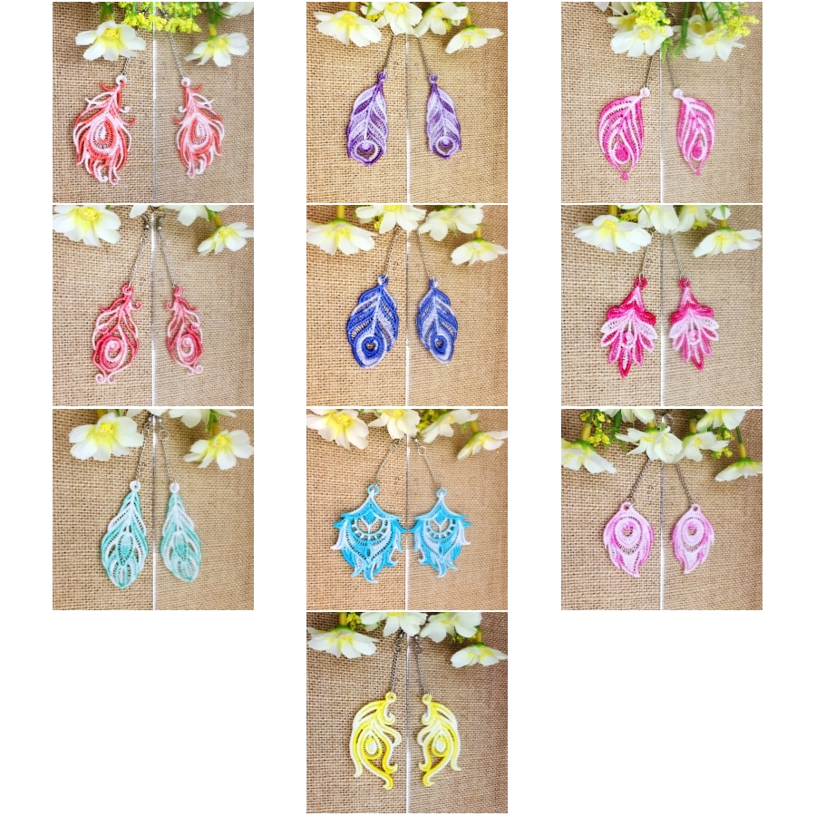 FSL Variegated Feather Earrings | OregonPatchWorks