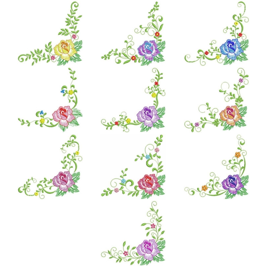 Heirloom Flower Corners 2 | OregonPatchWorks