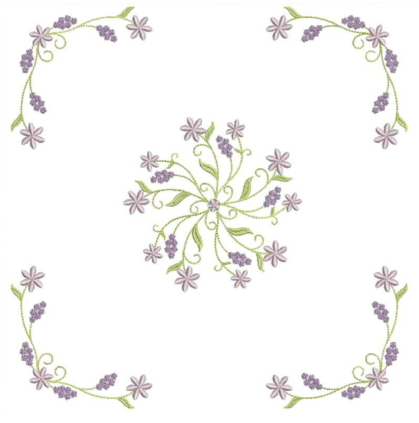 Floral Swirls Borders And Corners 5x7 | OregonPatchWorks