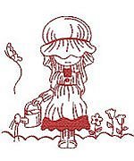 Redwork Sunbonnets Garden | OregonPatchWorks