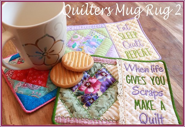 Quilters Mug Rug and Sayings Set 2