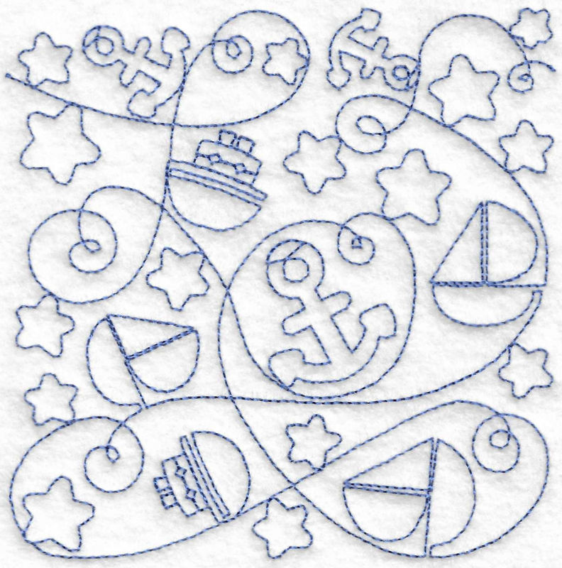 Boy Continuous Line Quilting