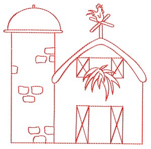 160 Barnyard Redwork