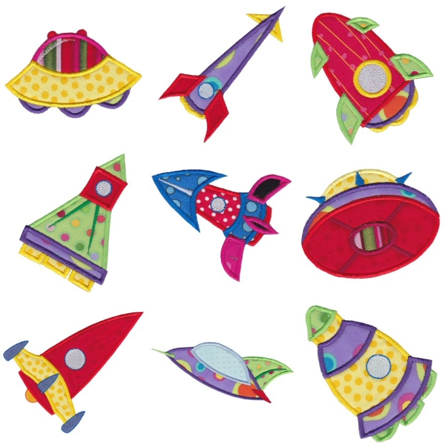 340 Rocket Ships Applique | OregonPatchWorks