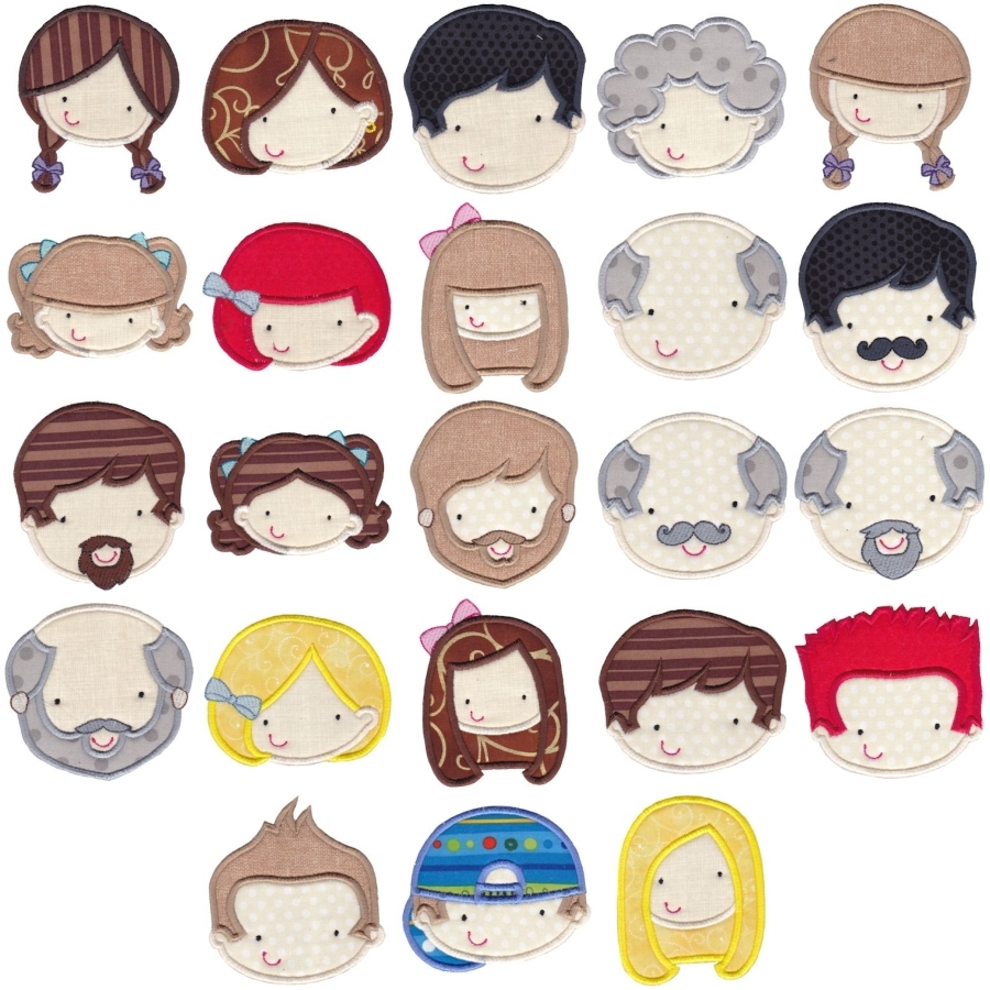 817 Faces Applique | OregonPatchWorks
