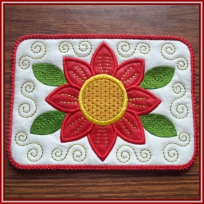 ITH Applique Flowers Mug Rugs | OregonPatchWorks