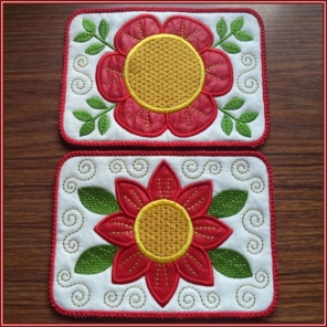 ITH Applique Flowers Mug Rugs | OregonPatchWorks