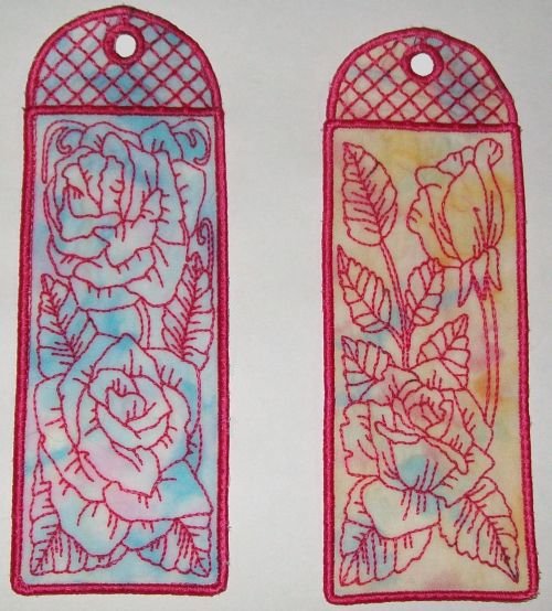 Applique Rose Bookmarks | OregonPatchWorks