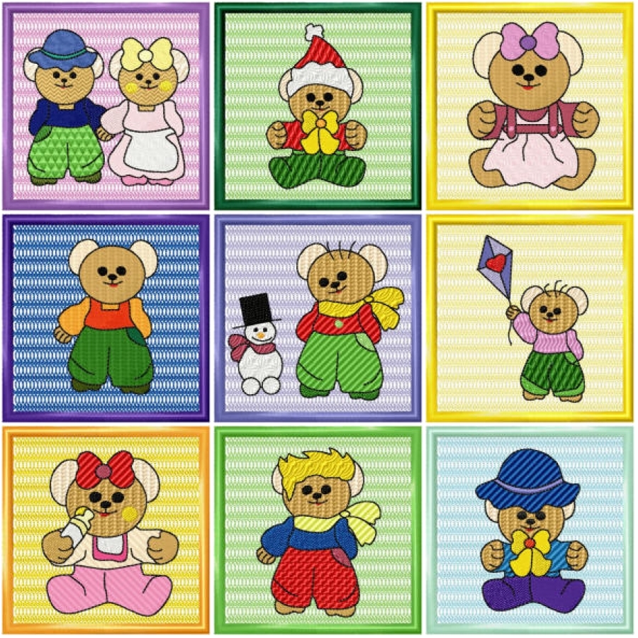 CUTE BEAR SQUARES 2 | OregonPatchWorks