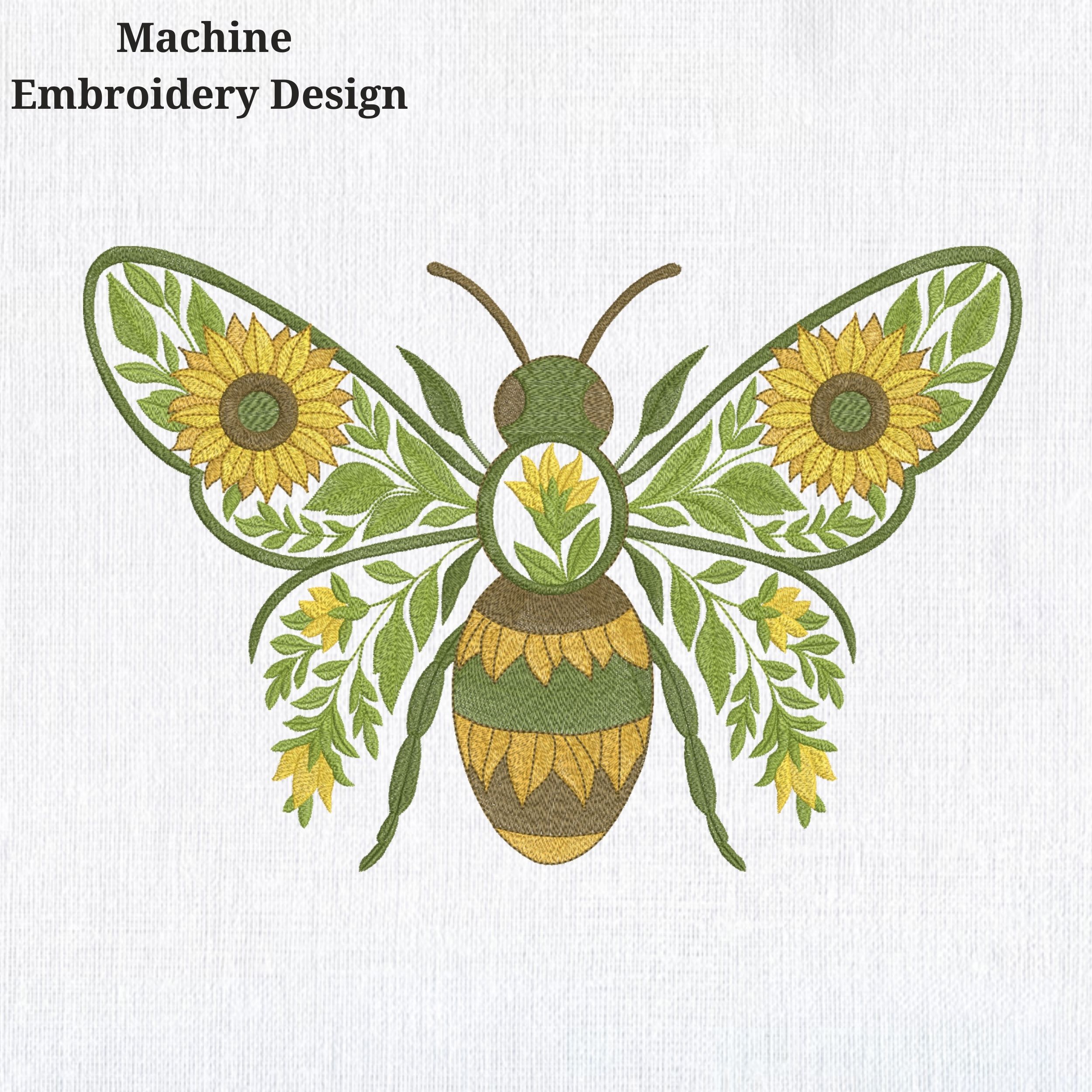 Bee Sunflower Floral Wings