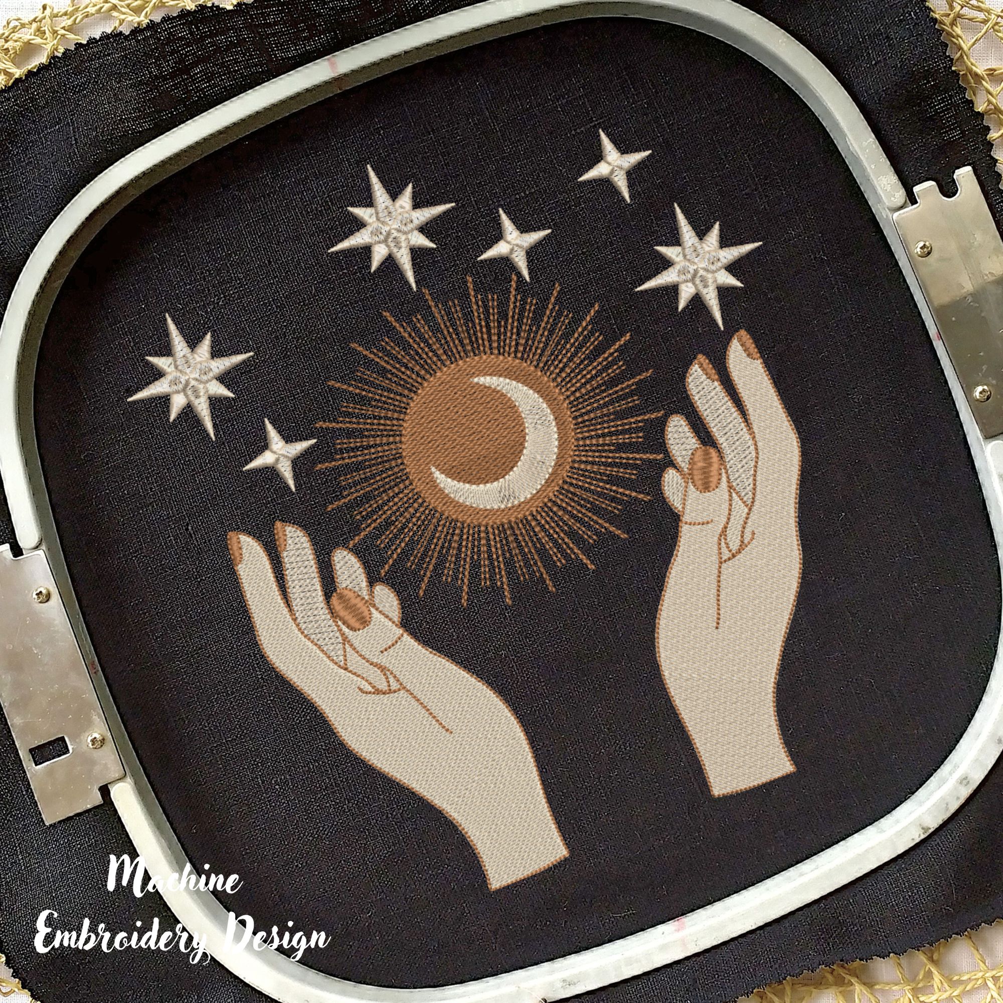 Magic Celestial Hands with Moon and Stars