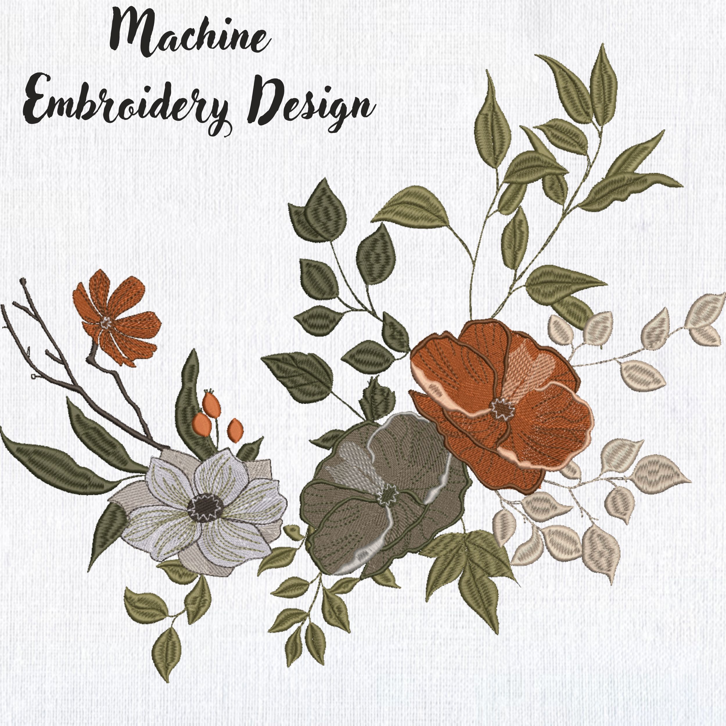 Set of 3 Fall Flowers Poppies and Leaves | OregonPatchWorks