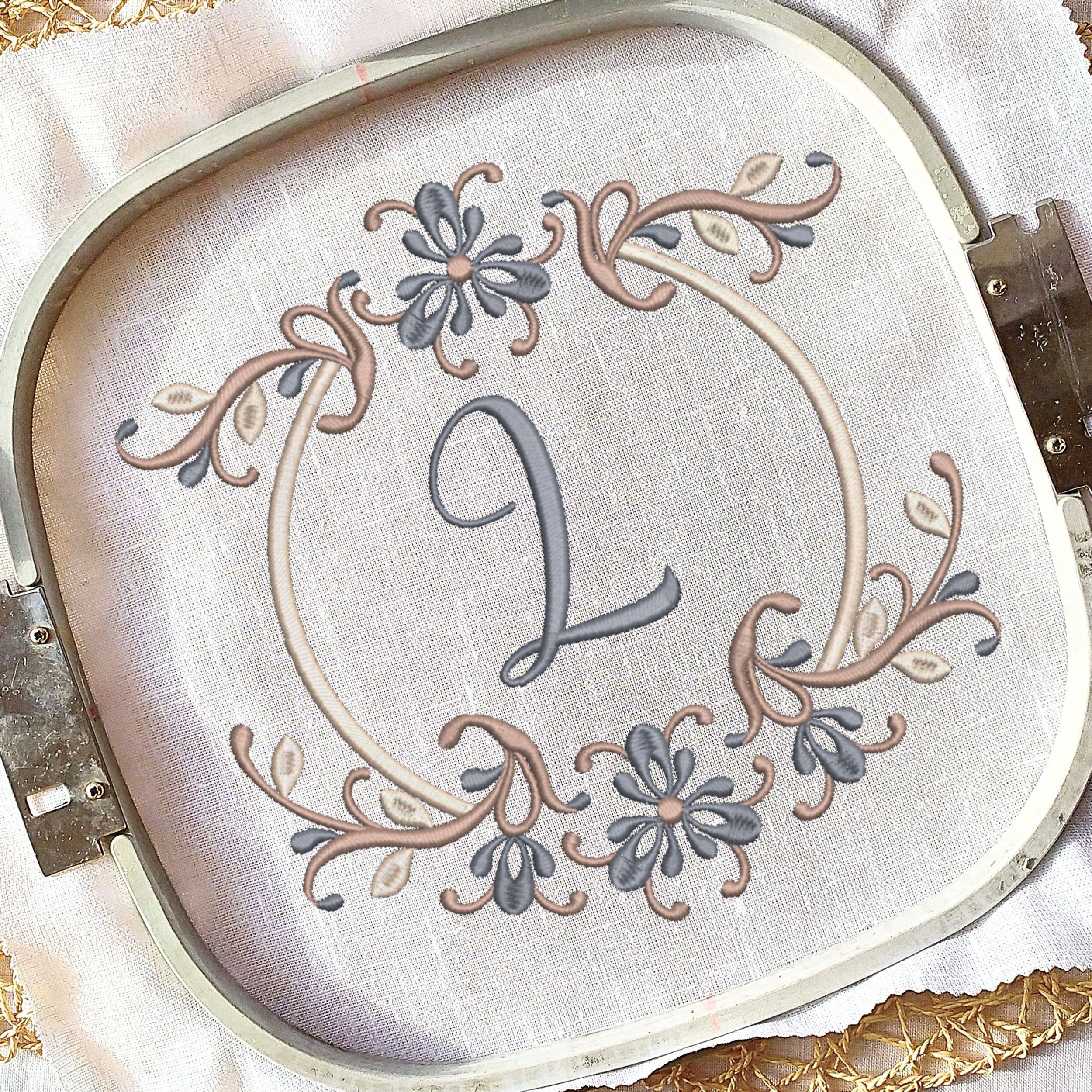 Monogram in Frame Letter L | OregonPatchWorks