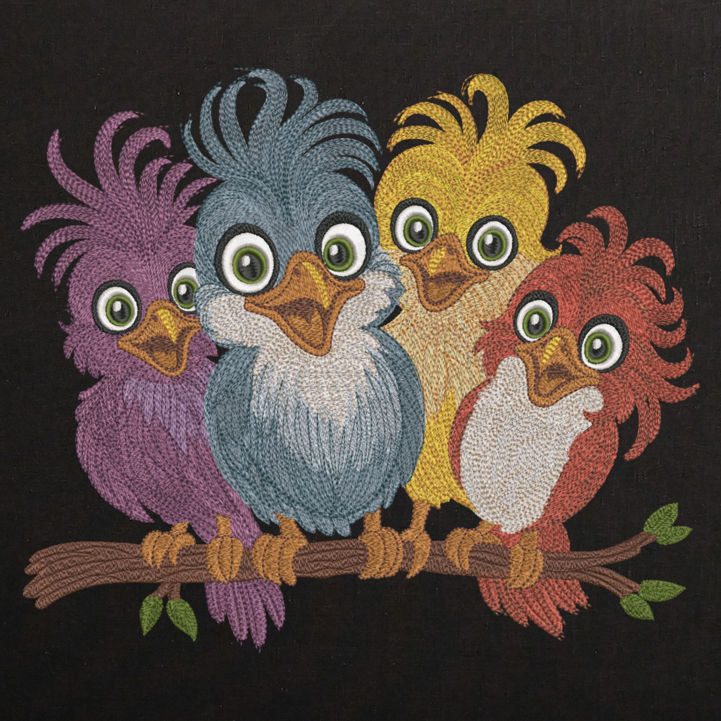 Colorful Funny parrots | OregonPatchWorks