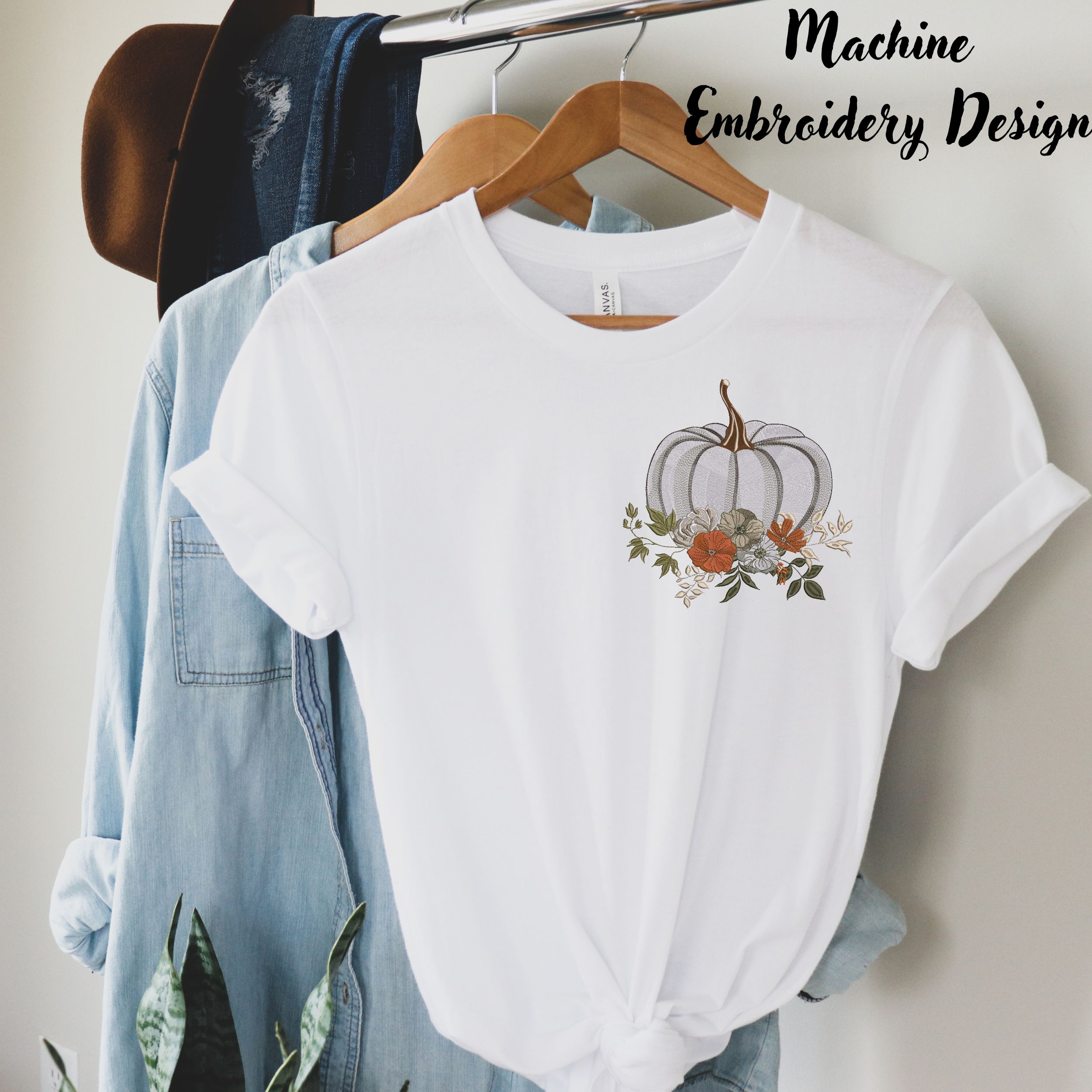 Fall White Pumpkin and Flowers 2 | OregonPatchWorks